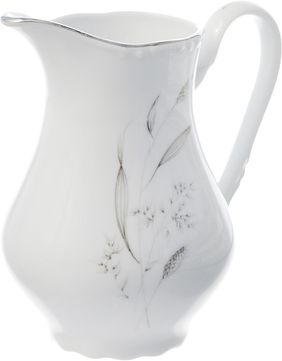 Молочник высокий 850 мл; "Constance", декор "Серебряные колосья, отводка платина", Thun/ БТФ0744