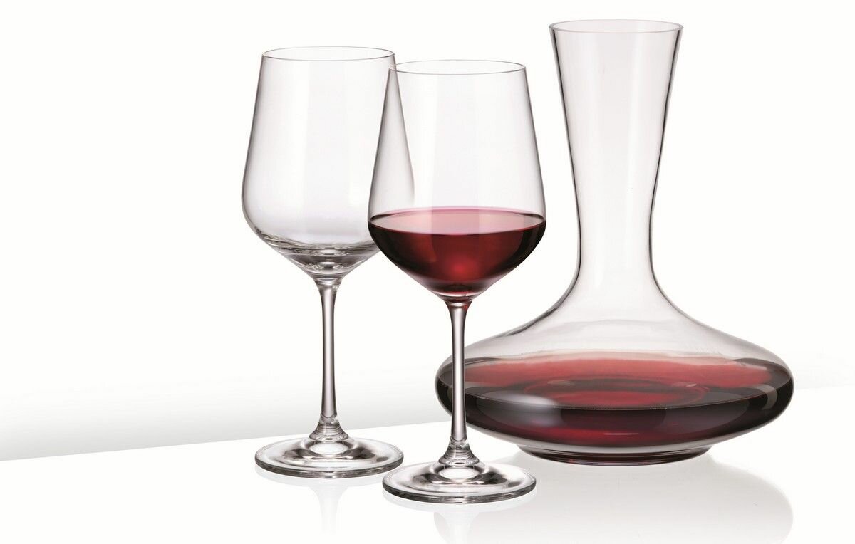 Набор для вина "STRIX": декантер 1500 мл + 6 бокалов 580 мл, Crystal Bohemia/ БСС0385