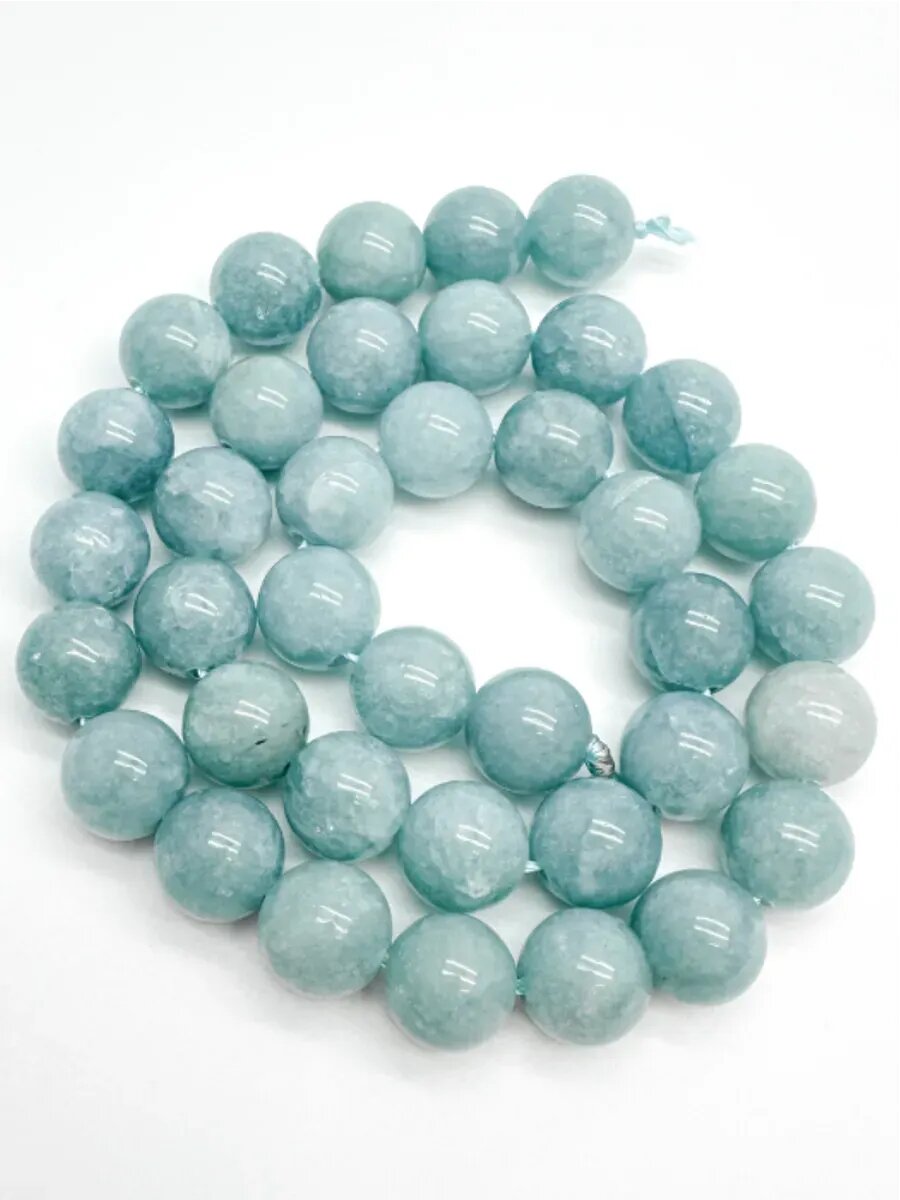 1120 Агат камень для поделок творчества серо-голубой 10мм A+