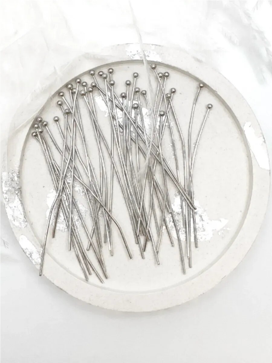 8331/10 Пины с шариком для хенд-мейд бижутерии 75 шт премиум