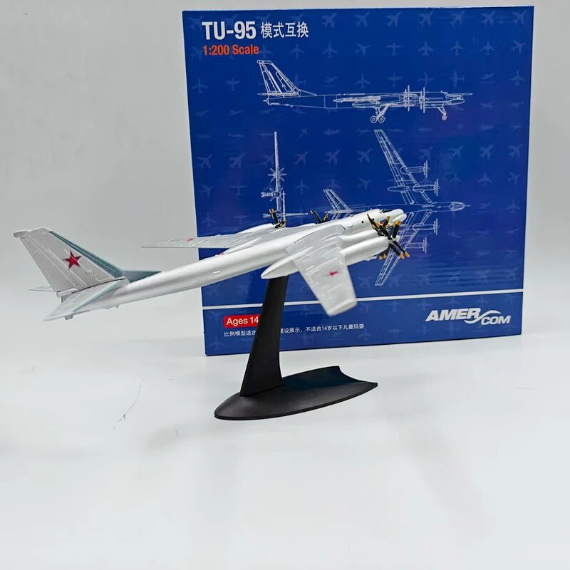 Металлическая модель самолета Tupolev TU-95 HYINUO 1/200