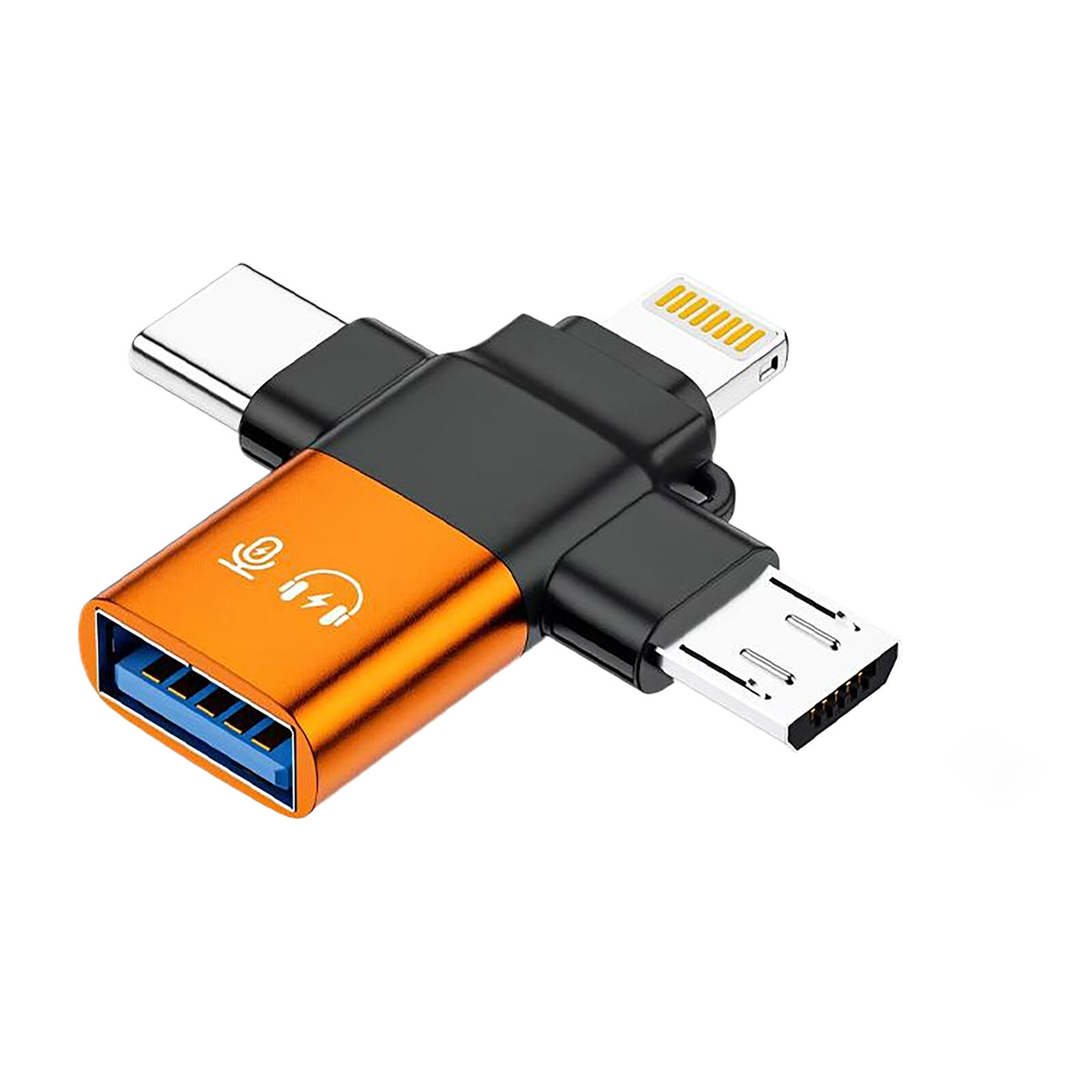 3 в 1 OTG адаптер Azonee Data Blocker: USB OTG конвертер, кардридер, хаб для iPhone, Android, ноутбука, камеры
