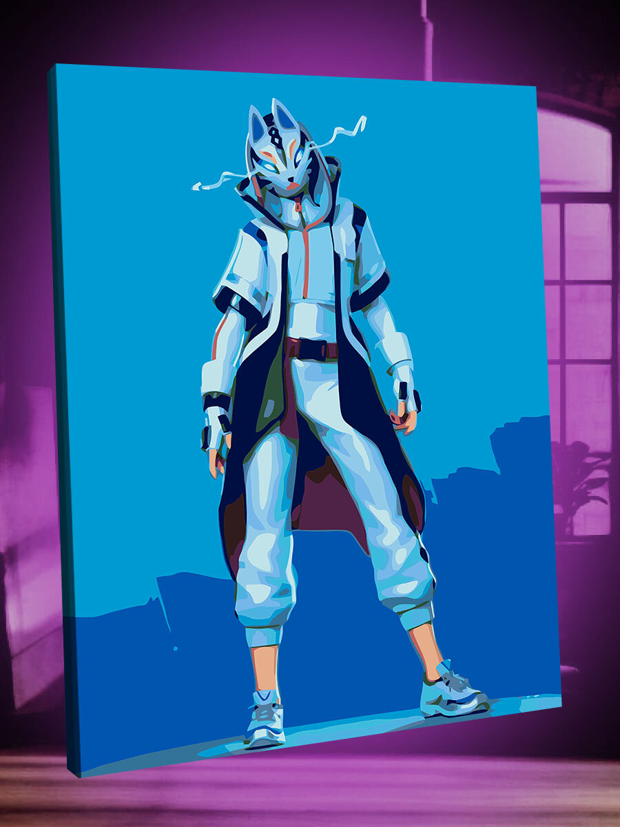 Картина по номерам "Fortnite кошка" холст на подрамнике 40х50