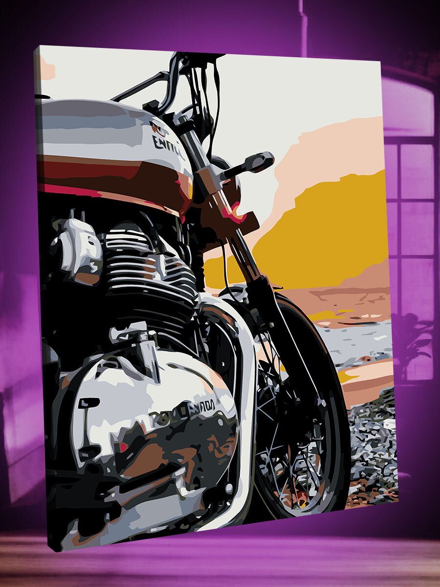 Картина по номерам "Bike Мотоцикл" холст на подрамнике