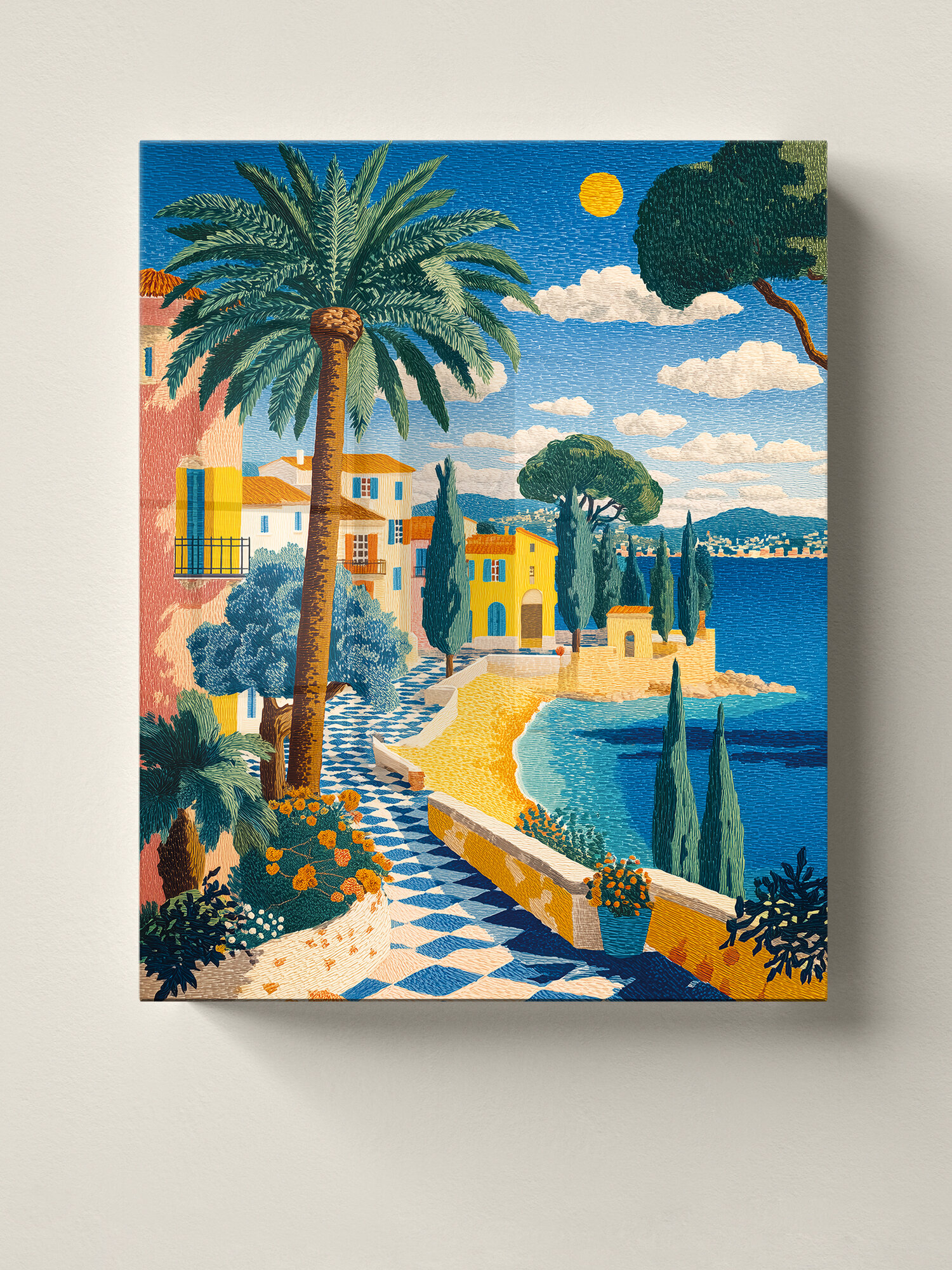 Картина Postermarket "Город у моря" на стекле, цифровая печать, 40x50 см