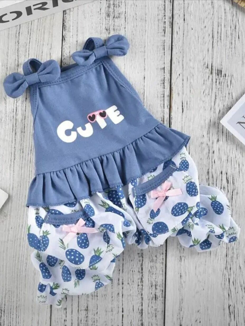 Костюм летний "CUTE" для животных, темно-синий, S