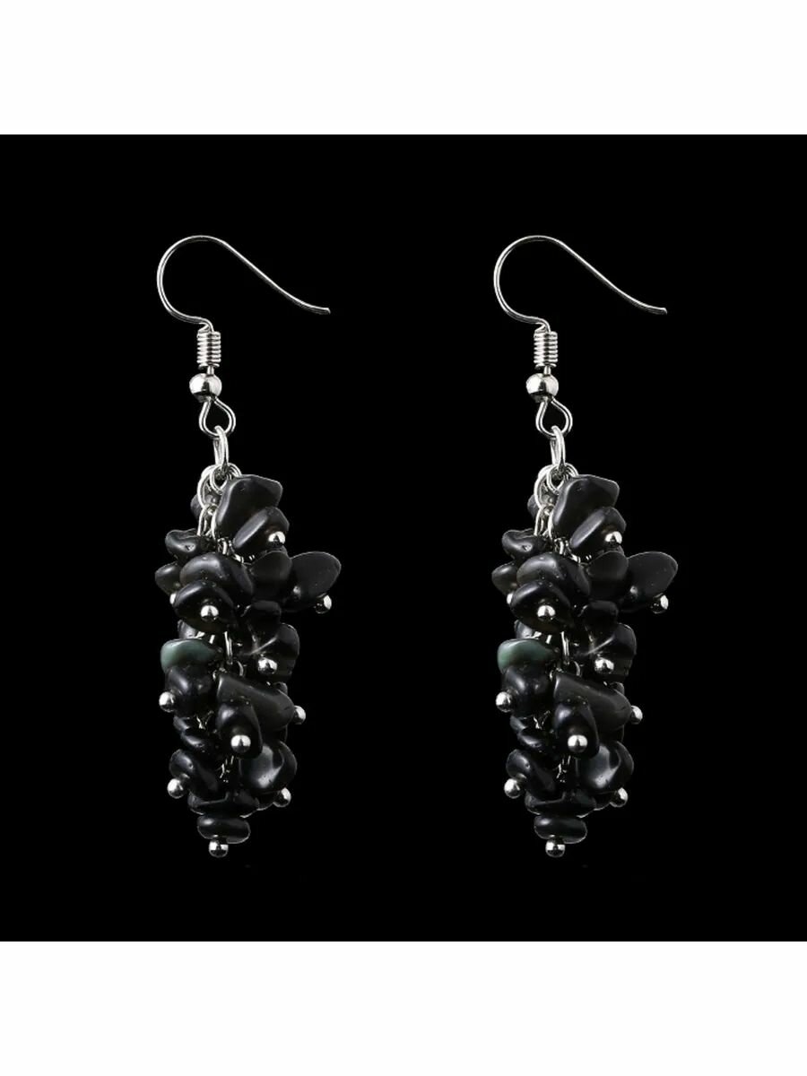 Серьги двусторонние, искусственный камень