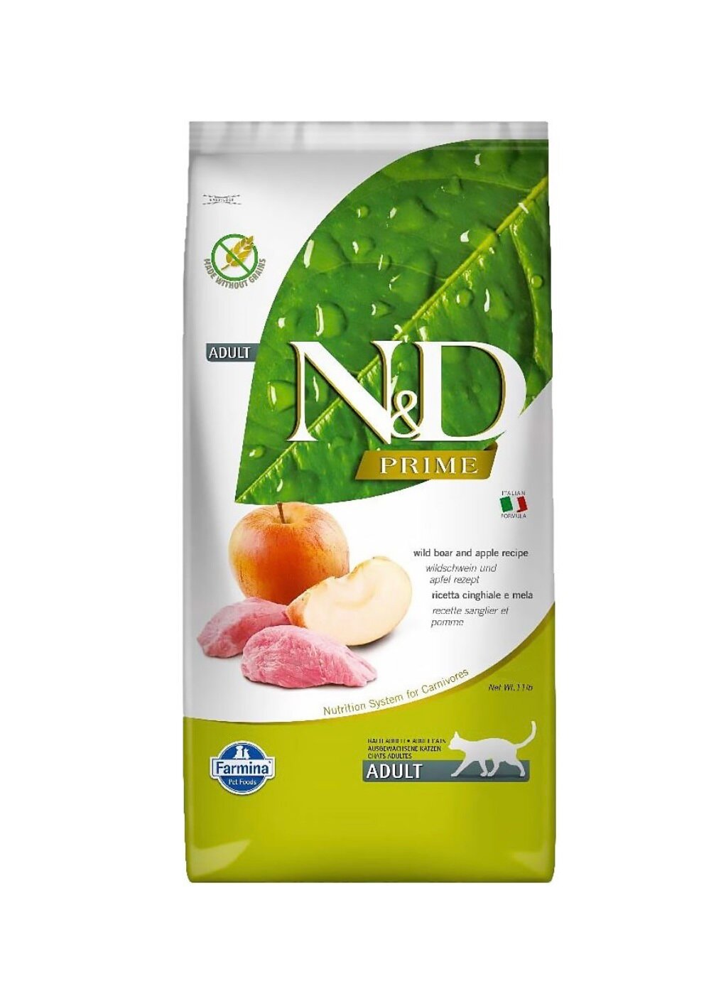 Сухой корм Farmina ND Prime Cat Boar / Apple Adult для взрослых кошек с кабаном и яблоком, 10кг