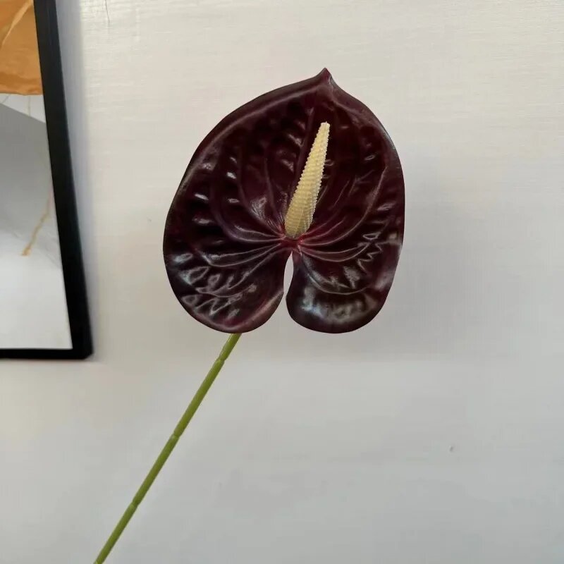 Искусственные цветы антуриум LINANUO, 10 шт. Бордовый, Dark red