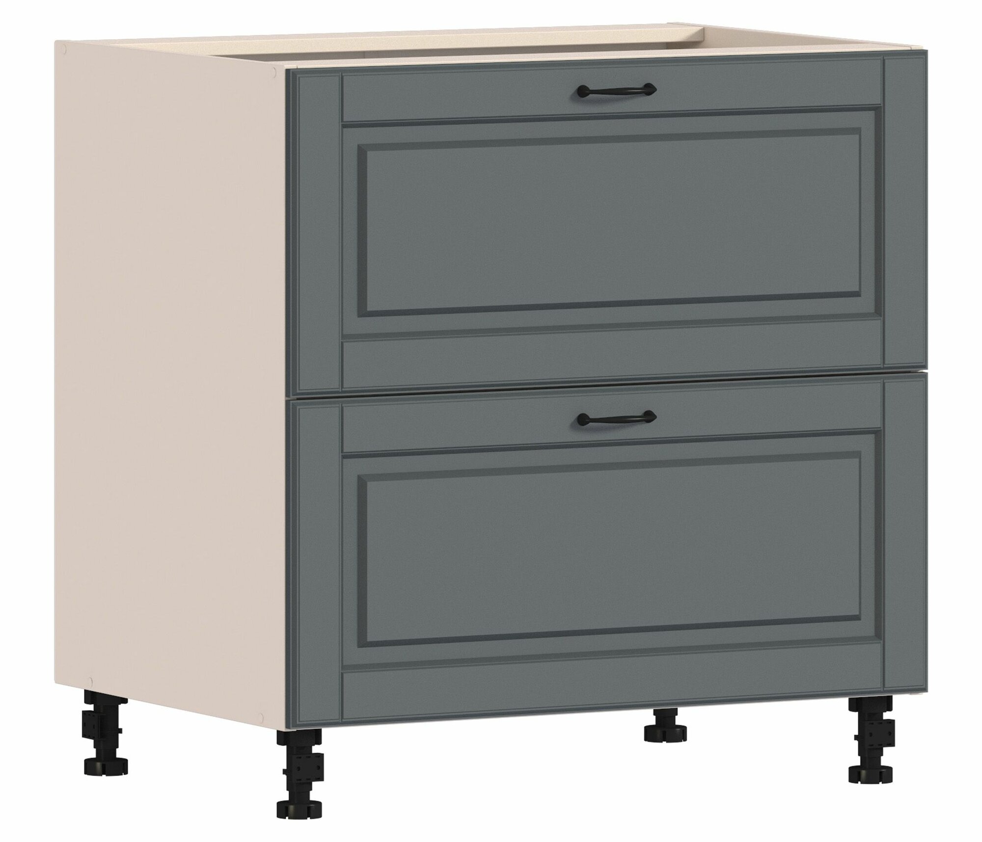 Кухонный модуль столплит Регина РСЯ-80 напольный, с ящиками, ЛДСП, МДФ, Серый матовый, 80х82х56,3 см