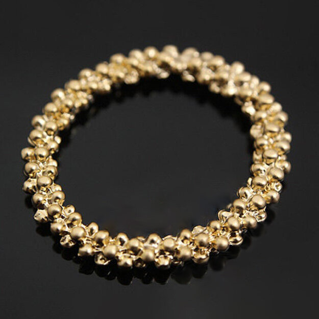 Коннектор, 23.5х21.5х3мм, Корея, кольцо овальное узорное, базовый материал - латунь, матовое позолоченное, 2 шт.