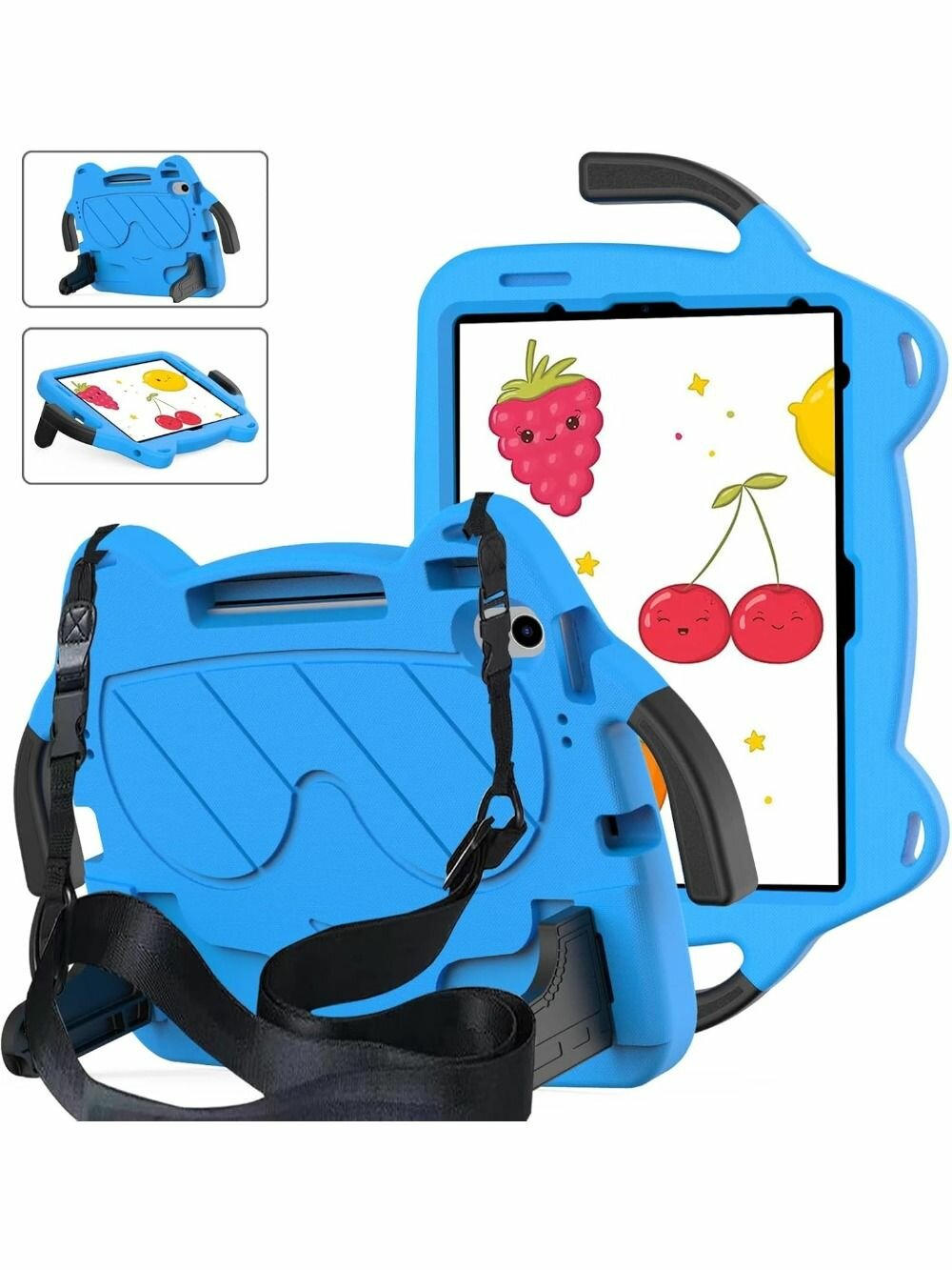 Детский чехол, совместимый с iPad 11-го поколения (A 16) 2025 года выпуска, 11 дюймов, прочный защитный чехол с подставкой для ручки на плечевом ремне