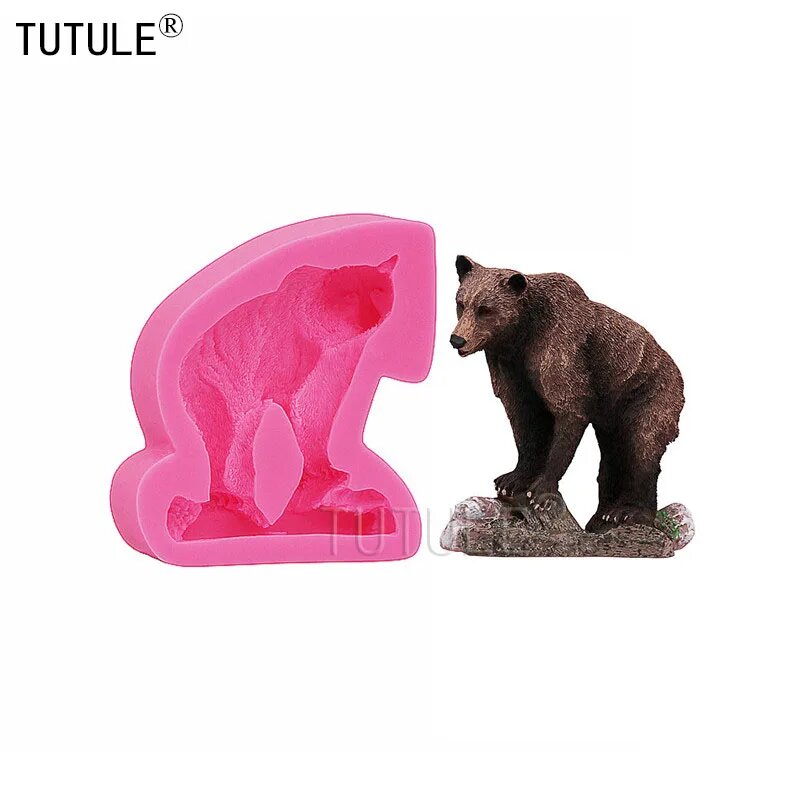 Форма для выпечки силиконовая медведь TUTULE Pink3
