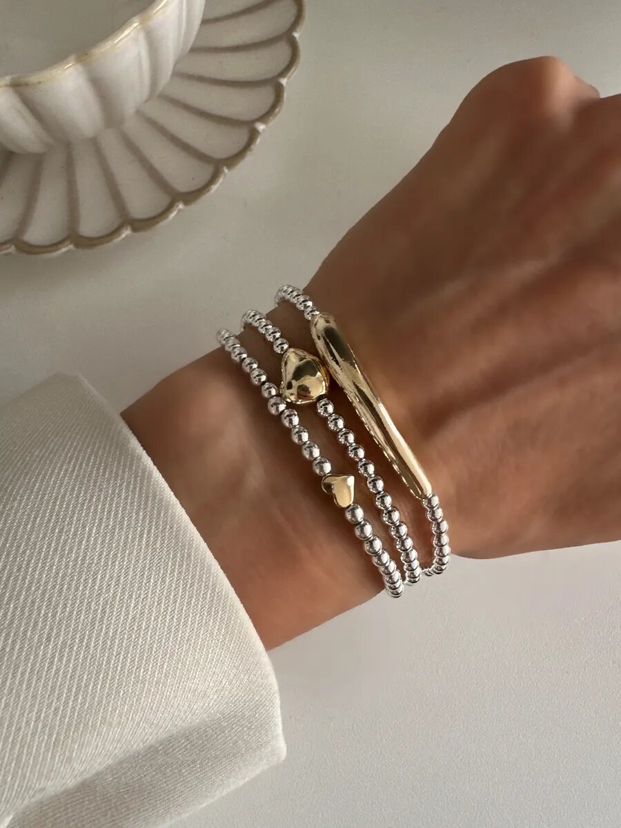 Браслет, гематит, бисер