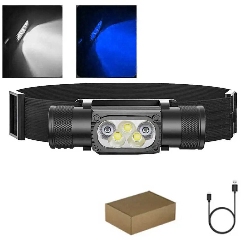 SOLOLANDOR Мини-налобный фонарь LED Type C USB 18650 Фара Красный Зеленый 395 нм УФ Синий Желтый Налобный фонарь Белая вспышка Факел