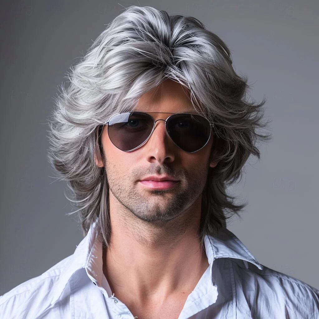 Hairjoy Мужской Синтетический Парик 80-х