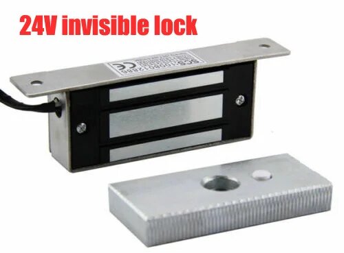 Мини-замок 12 В 24 В постоянного тока, 60 кг/100 фунтов, удерживающая сила, электрический магнитный дверной замок, NC, одинарная дверь, 24V invisible lock