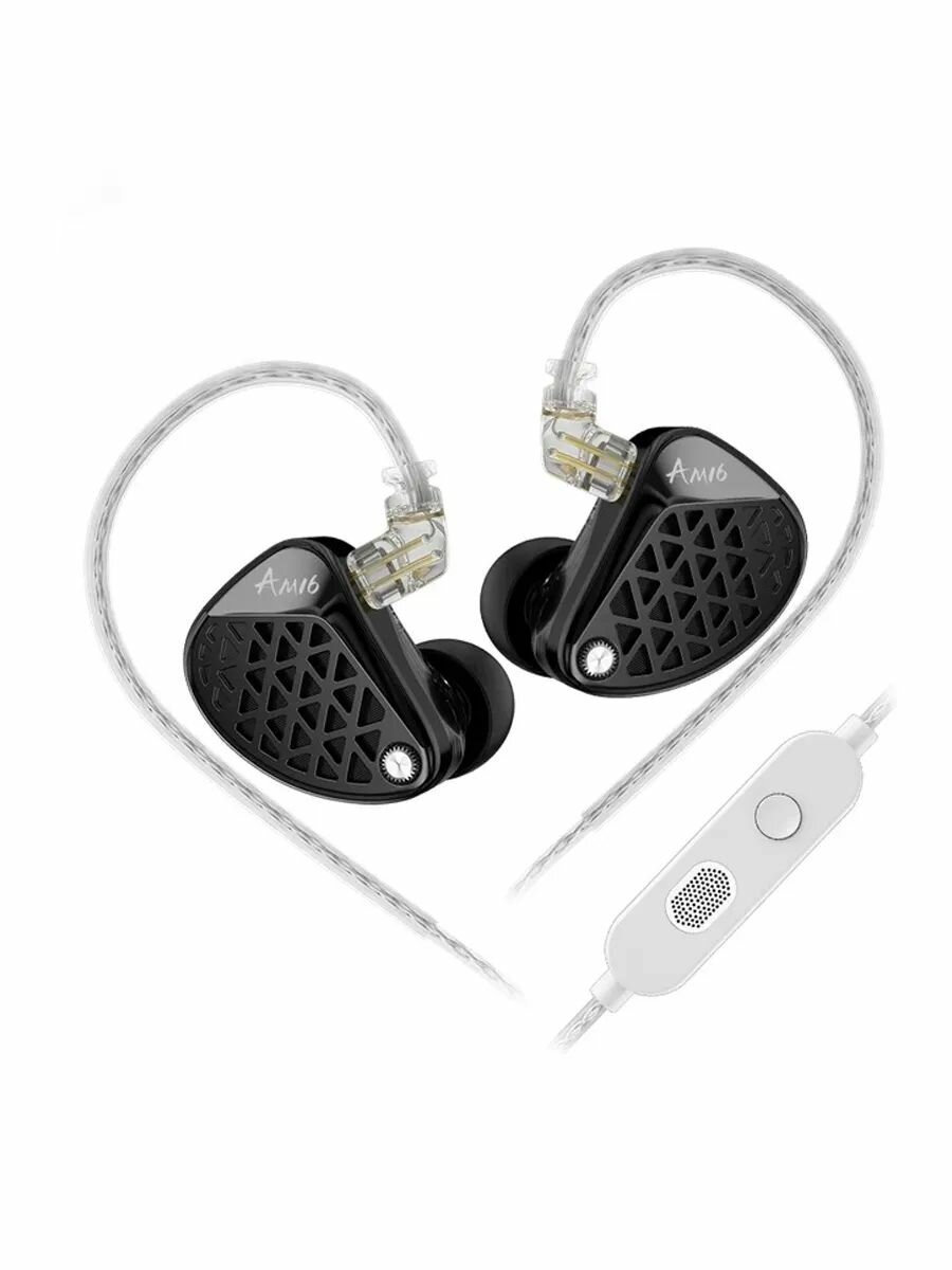 KZ Acoustics AM16 Balanced с микрофоном, черный, проводные наушники