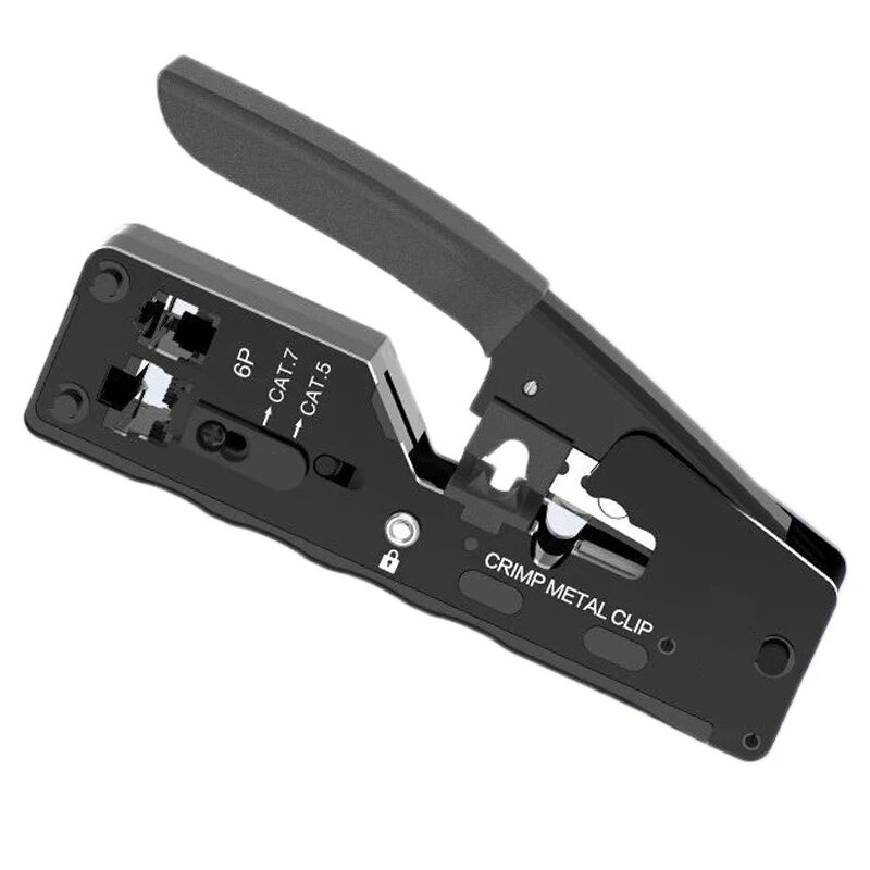 Проходной обжимной инструмент SHOYEE для Ethernet RJ45, RJ11, RJ12 Black