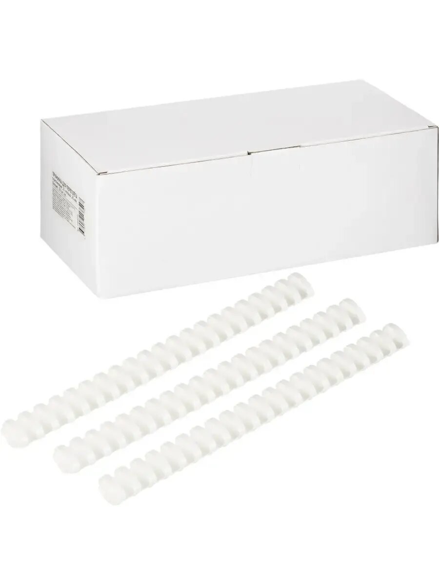 Пружины для переплета пластиковые А4 25 мм 50 штук белые