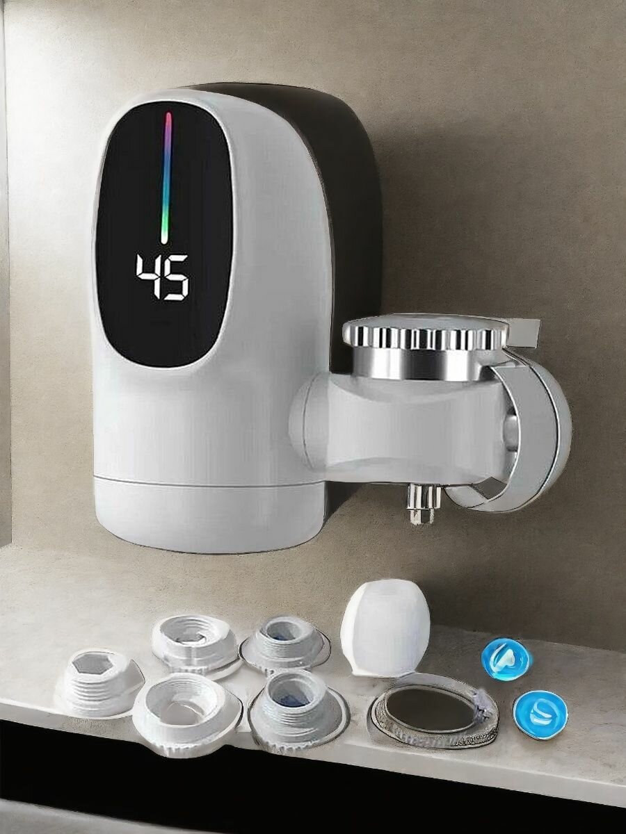 Проточный водонагреватель на кран с дисплеем , нагреватель горячей воды