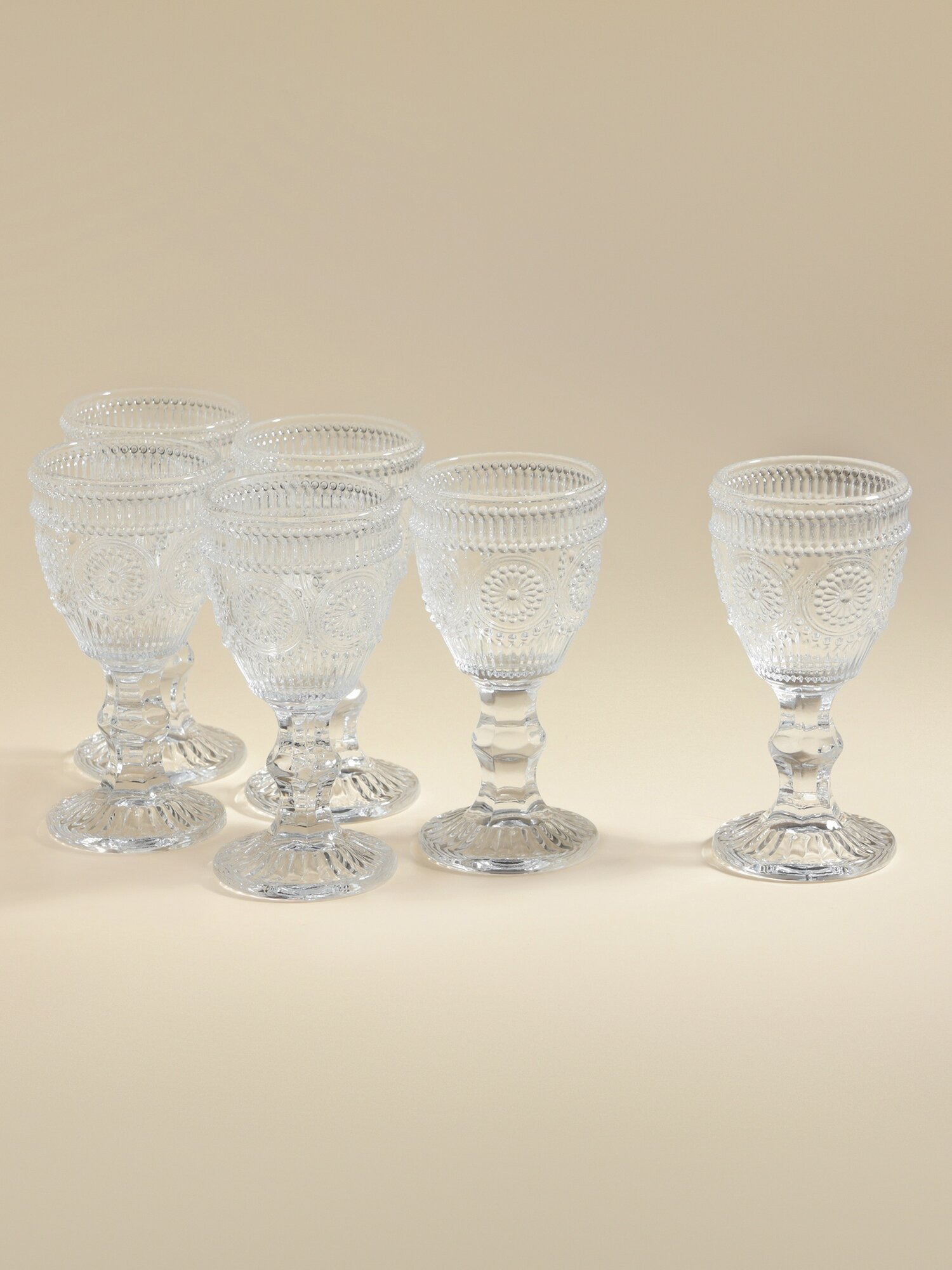 Рюмки SL Home «Ларго», 50 мл, 5×10.5 см, набор 6 шт, стекло, прозрачные