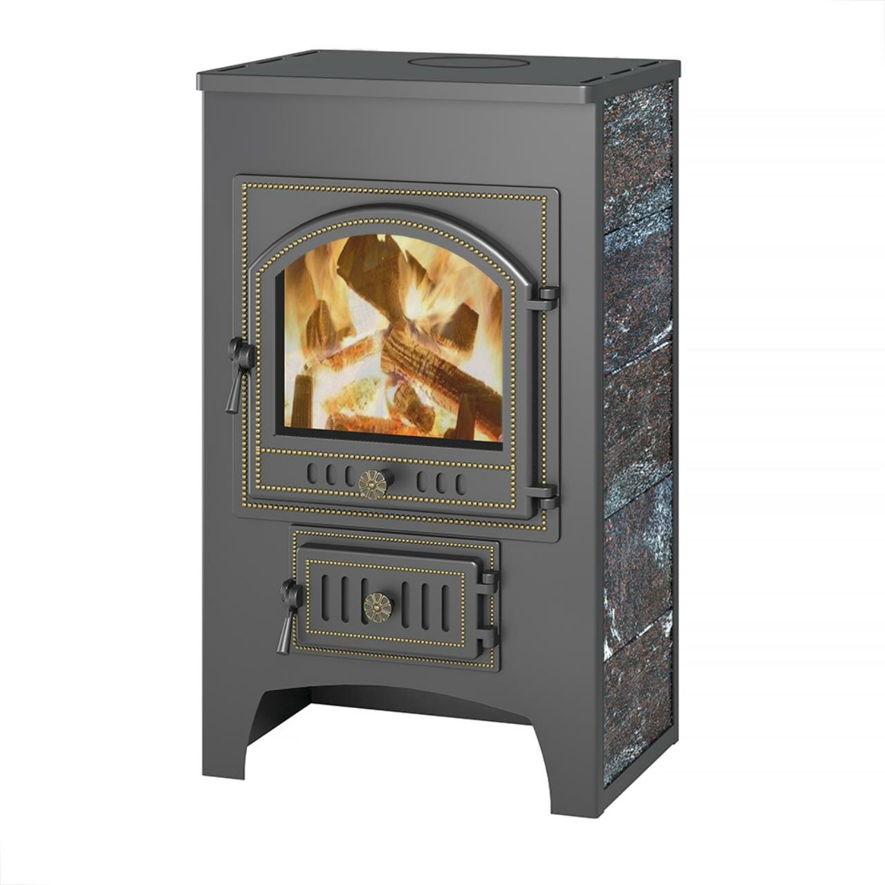 Печь-Камин везувий ПК-01 (205), амфиболит 12 кВт (200 м3) Ø 150 мм диаметр дымохода: 150 мм