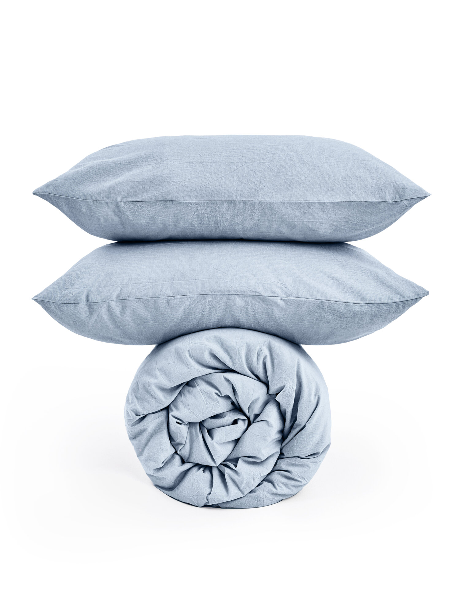 Комплект постельного белья MORФEUS (морфеус) - Melange Blue-gray (серо-голубой), Евро, вареный хлопок