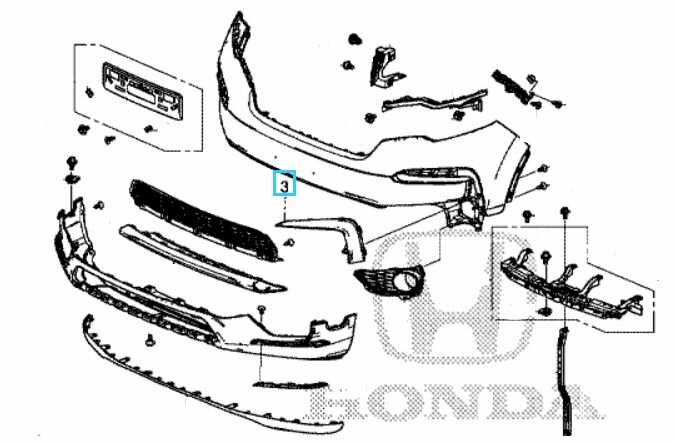 Правая отделка B переднего бампера; Артикул Honda: 71103TG7A50 (Оригинал)