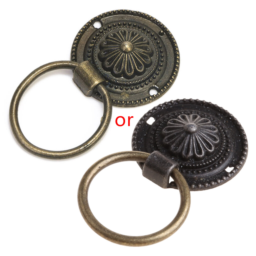 Мини ретро ручки для ящиков, шкафов, круглые кольца, для креативного декора