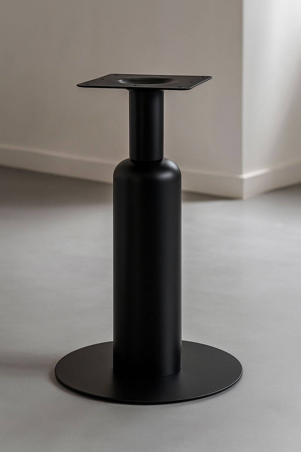 Подстолье 2112ЕМ ; опора для стола черная; ножка мебельная металлическая D 45, высота 72 см.