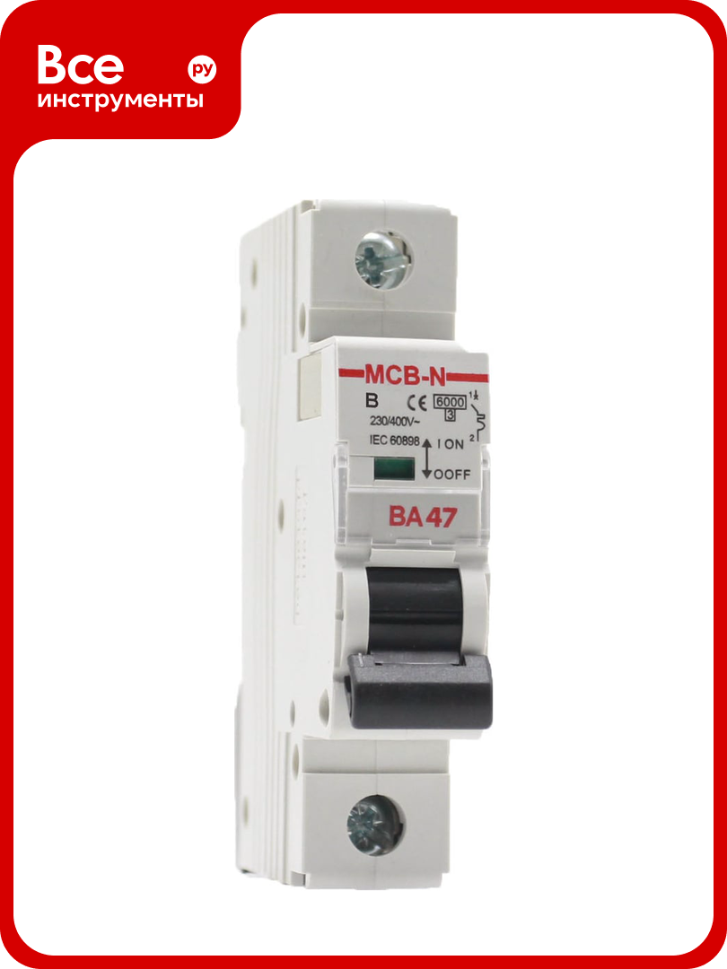 Автоматический выключатель AKEL ВА47-MCB-N-1P-B2-AC 400002
