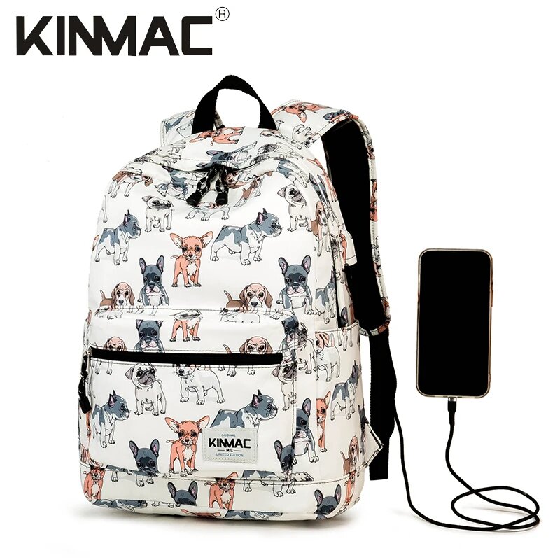 Брендовый рюкзак Kinmac, сумка для ноутбука 15,6 дюйма, женский чехол для ноутбука на плечо, ПК, чехол с рисунком собаки для Macbook, сумка, Прямая поставка