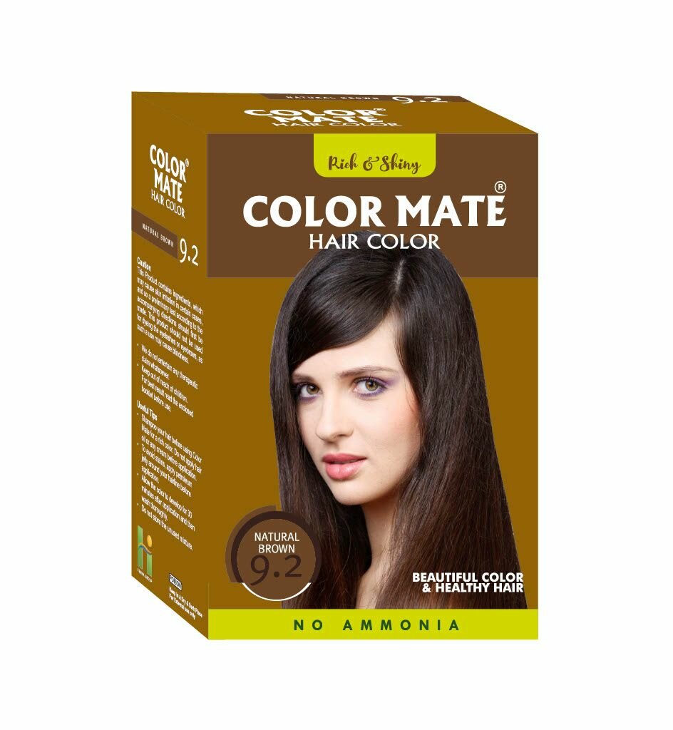 Color Mate Краска для волос, Цвет натуральный Коричневый Тон 9.2, Без Аммиака (5 шт. х 15г.)