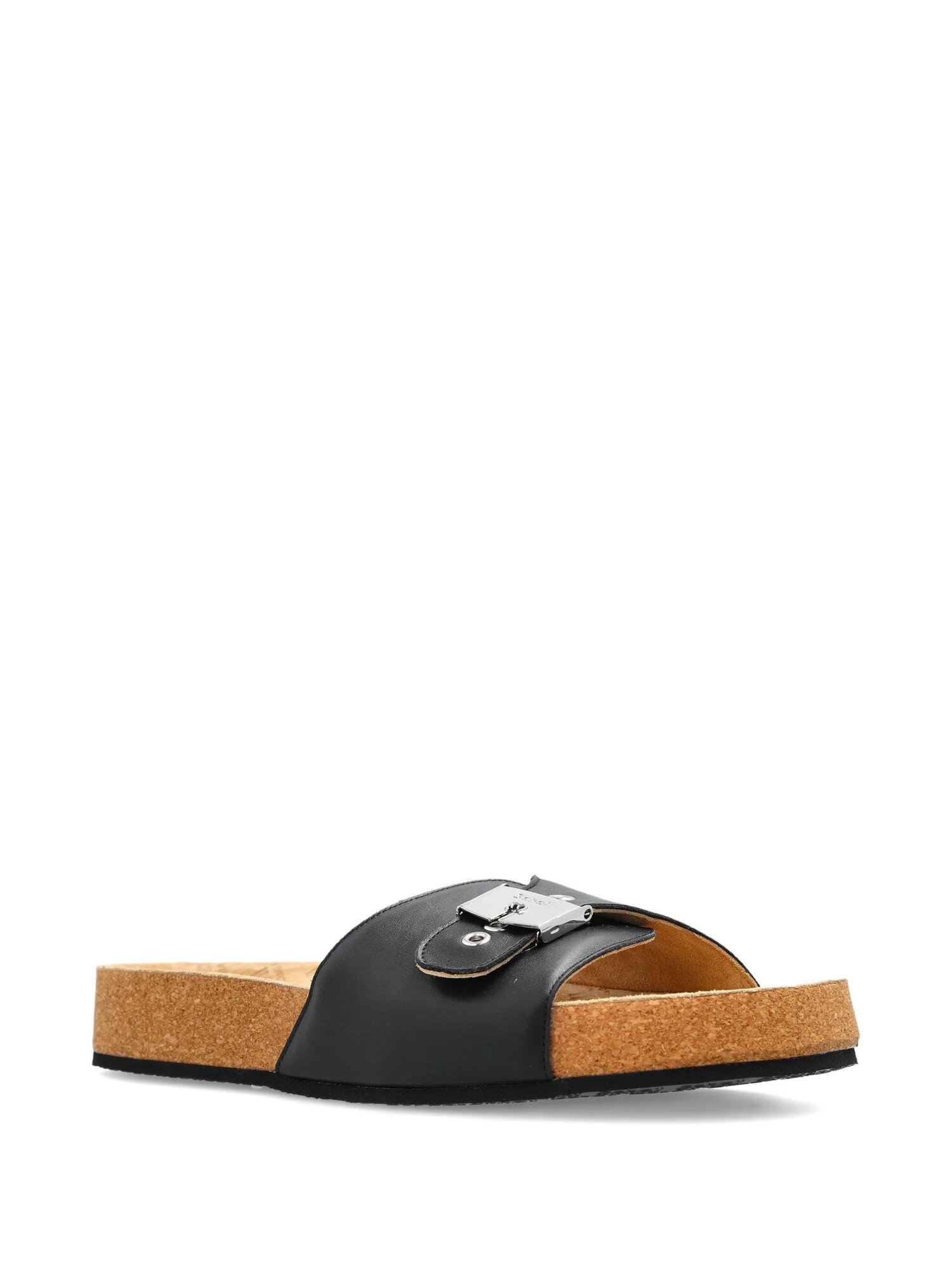 Шлёпанцы BALENCIAGA X Scholl buckle-fastening leather slides, размер 40 — фото 1