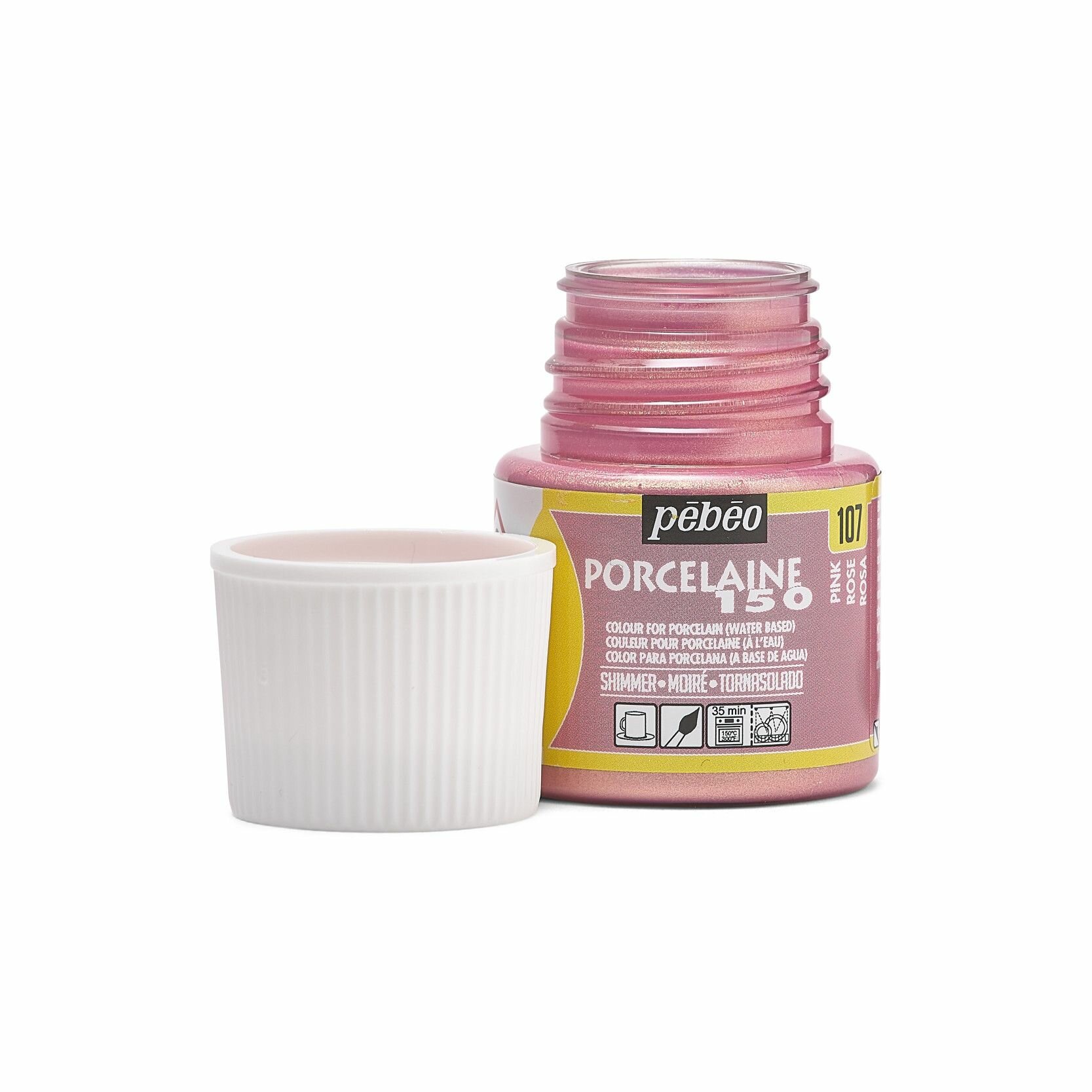PEBEO Porcelaine 150 краска по фарфору и керамике под обжиг, металлик 45 мл, Розовый муар 024-107