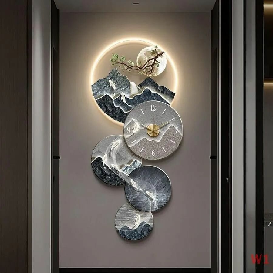 Настенные часы "SE", из хрустального фарфора, декоративные, настенные, китайские, стиль.80*36cm