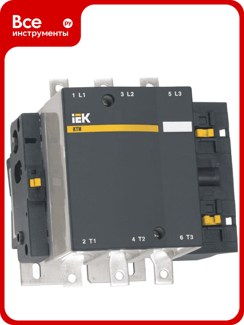 Контактор, КТИ-5265, КТИ-5265 IEK 265А, 230В/АСЗ KKT50-265-230-10, 32х4 мм, Фото