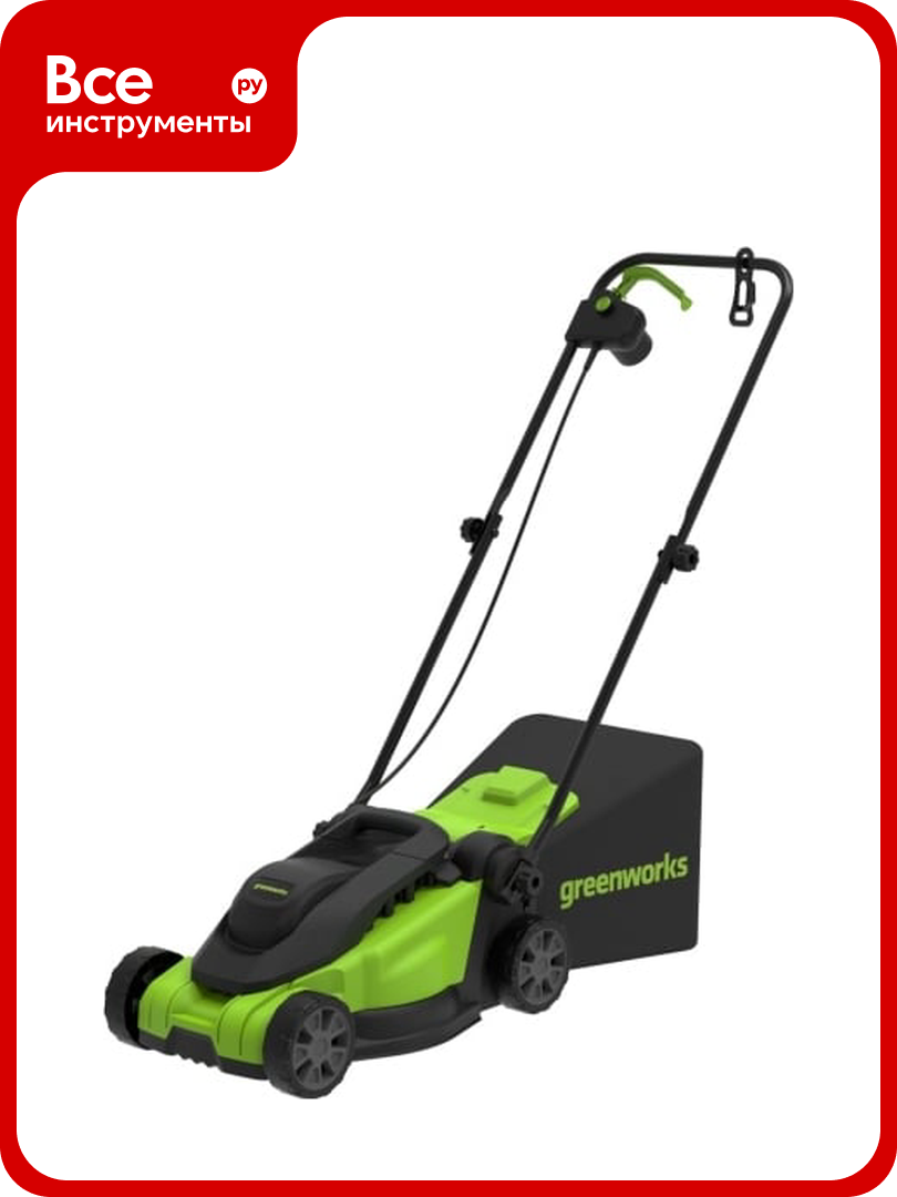Электрическая газонокосилка GreenWorks 1200 Вт, 32 см 2517807, для ухода газоном