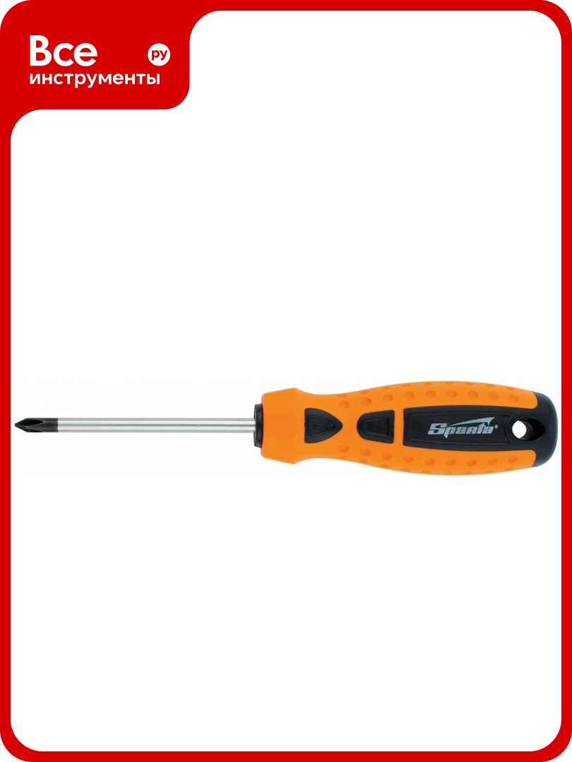 Отвертка SPARTA "Point", Ph2x100 мм, CrV, 2-х компонентная рукоятка// 11778