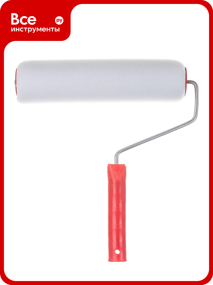 Валик в сборе 250мм, D 48мм, D ручки 6мм, крепление шплинтом СИБРТЕХ Поролон 80144