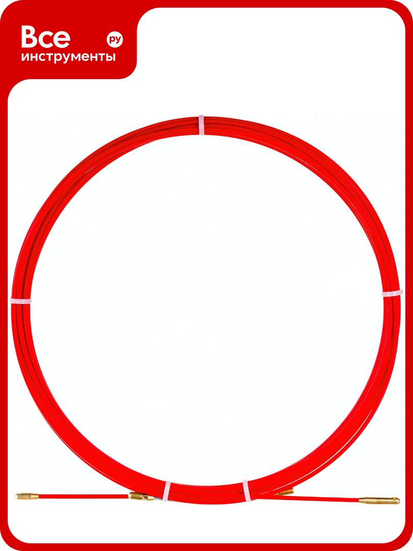 Протяжка для кабеля мини OlmiOn УЗК d=3,5 мм L=10 м в бухте, красный СП-Б-3,5/10