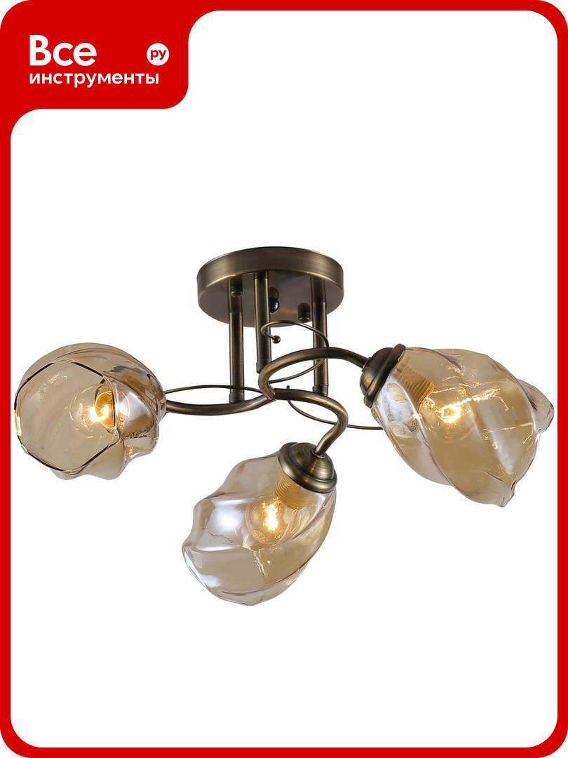 Люстра Rivoli Bruna 9130303 3xЕ27, 40 Вт, модерн Б0054736