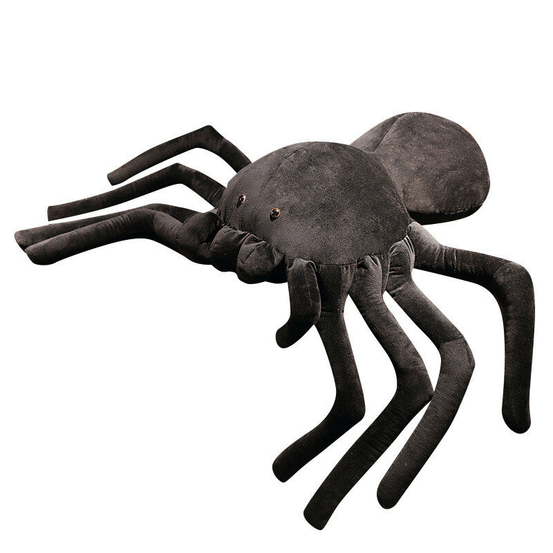 Creative and fun black spider stuffed toy soft and adorable ideal for home decor
