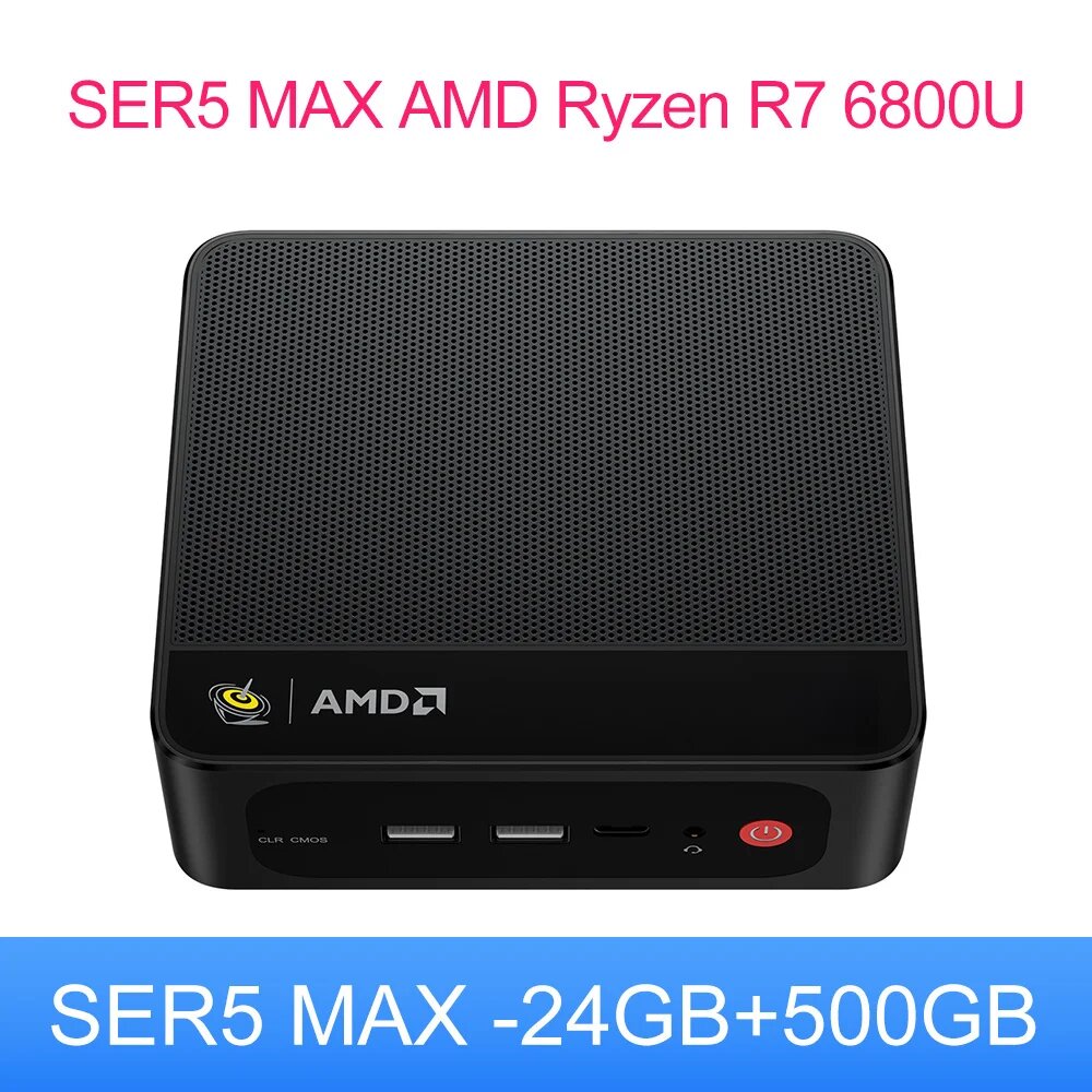 Мини-ПК Beelink SER5 MAX AMD Ryzen R7 6800U/6800H/R5 5500U/SER 7735HS 6800U 24GB500GB