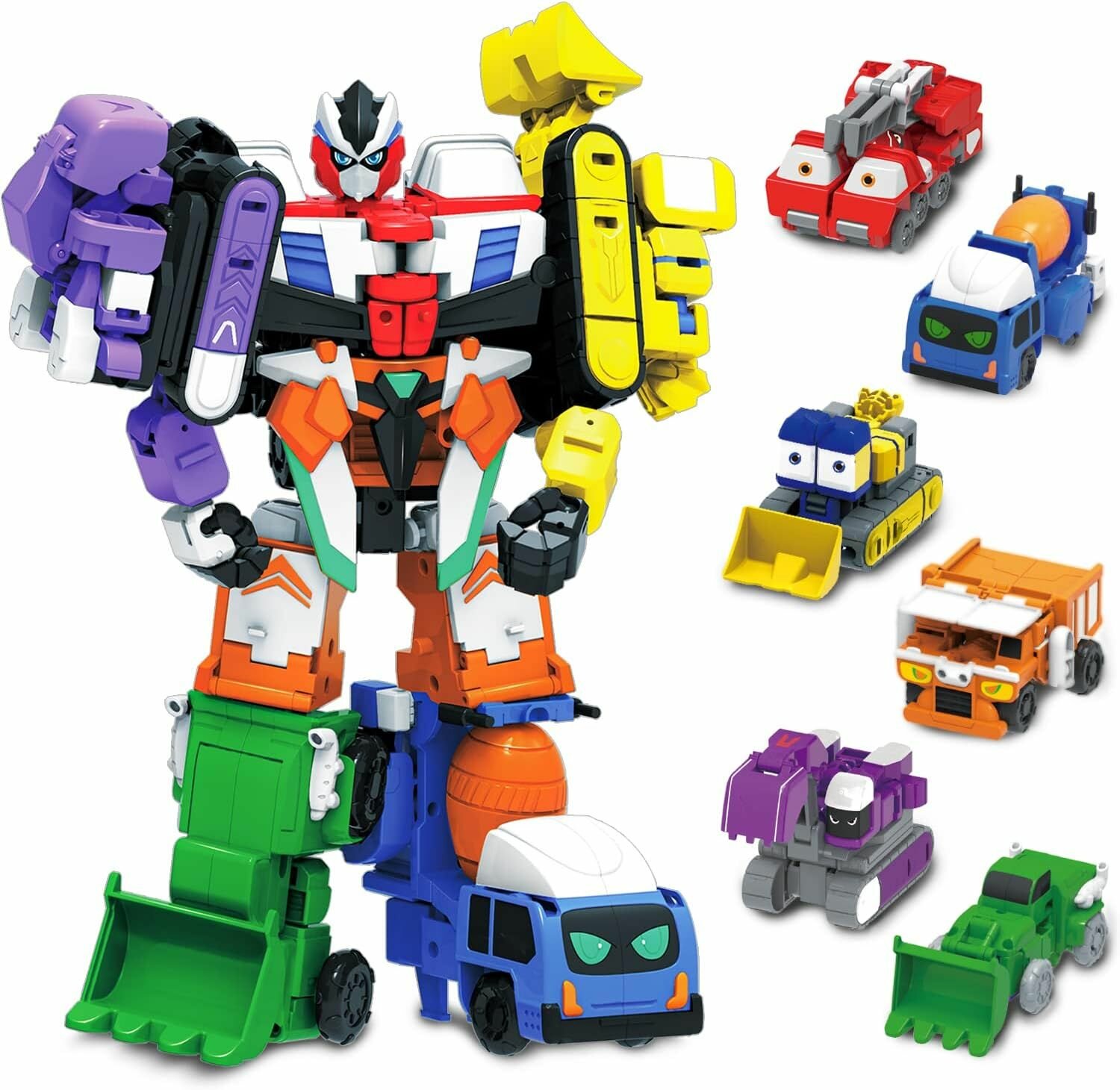 Инженерная машина 6-в-1, комбинированная модель большого автомобиля, игрушка-робот, набор для сборки грузовика с деформацией при разборке, подходит для мальчиков и девочек в возрасте от 6 до 12 лет
