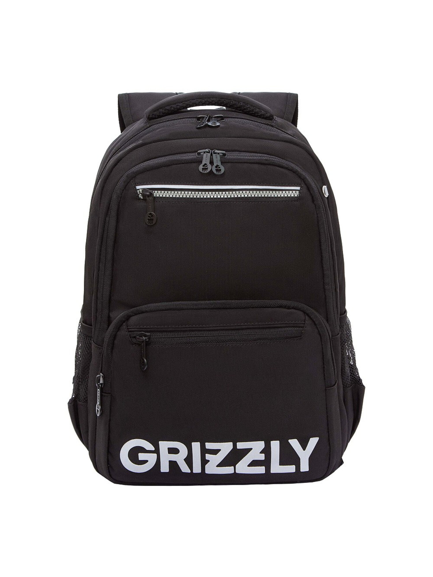 Школьный рюкзак GRIZZLY для мальчиков, RB-554-2, черный - серый, 28х39х20