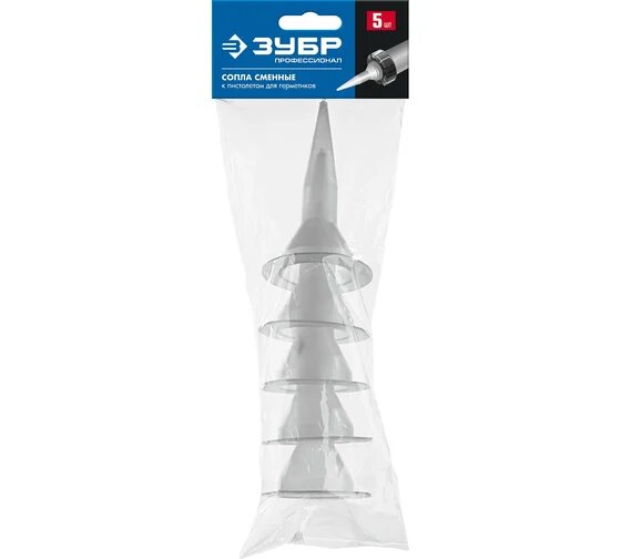 Запасные сопла для закрытых пистолетов для герметика ЗУБР Профессионал 310 мл 5 шт 06633-S