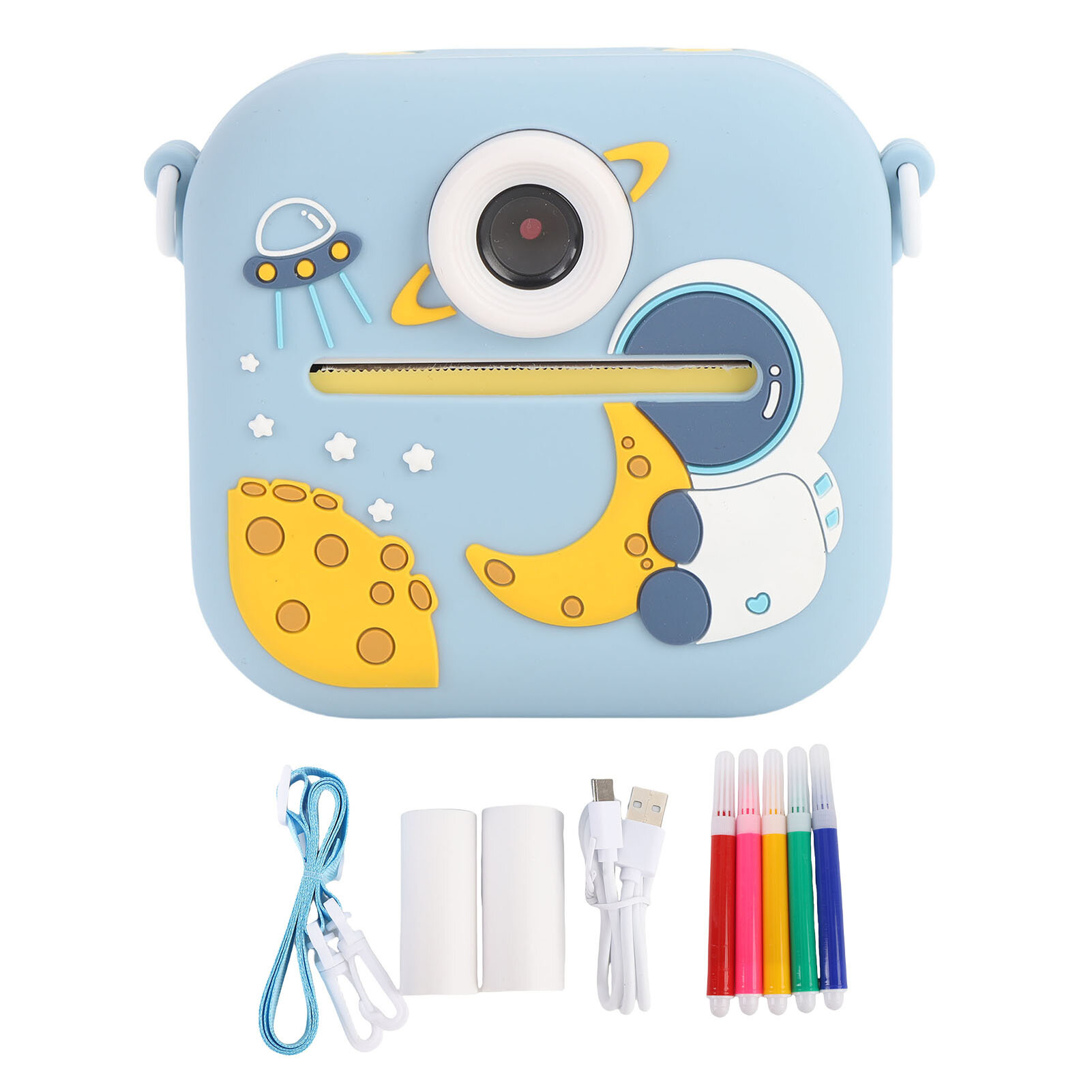 Мгновенная печать камера 8x Цифровая фотокамера 1080p Двойная камера 48MP с 2,4 -дюймовым рисунком экрана HD.