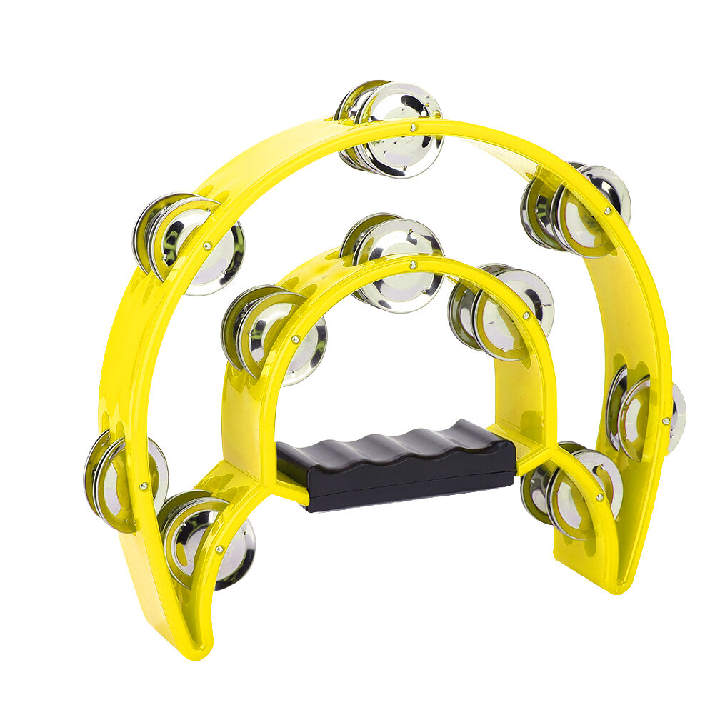 Двухрядные Джинглы, Колокольчик, Бубен, Ударный Музыкальный инструмент (Желтый)